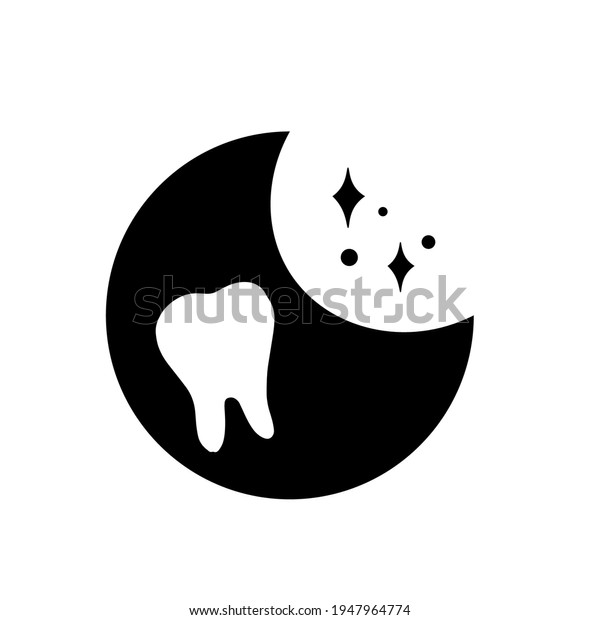 Tiny Tooth Moon Silhouette Tooth Fairy Stock Vector (Royalty Free ...