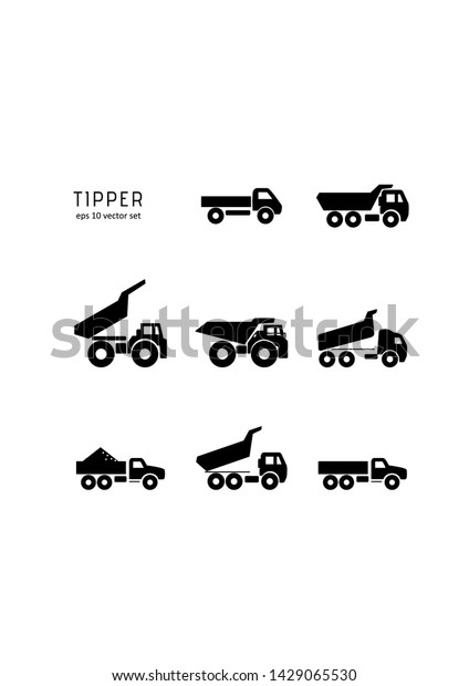 Tipper Vector Icons Set Symbol Web Stock Vector (Royalty Free) 1429065530