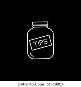 Tips Bank Line Icon On Black Stock Vector (Royalty Free) 513618814 ...