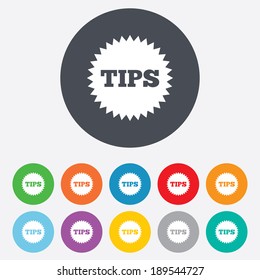 Tips Sign Icon Star Symbol Service Stock Illustration 340642163