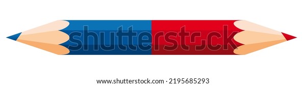 Tips Two Colored Pencils Make Corrections Stock Vector (Royalty Free ...