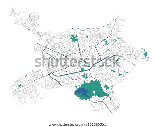 Tirana Vector Map Detailed Map Tirana Stock Vector (Royalty Free ...