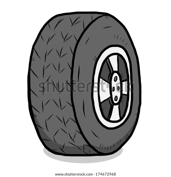 Tire Cartoon Vector Illustration Isolated On: เวกเตอร์สต็อก (ปลอดค่า ...