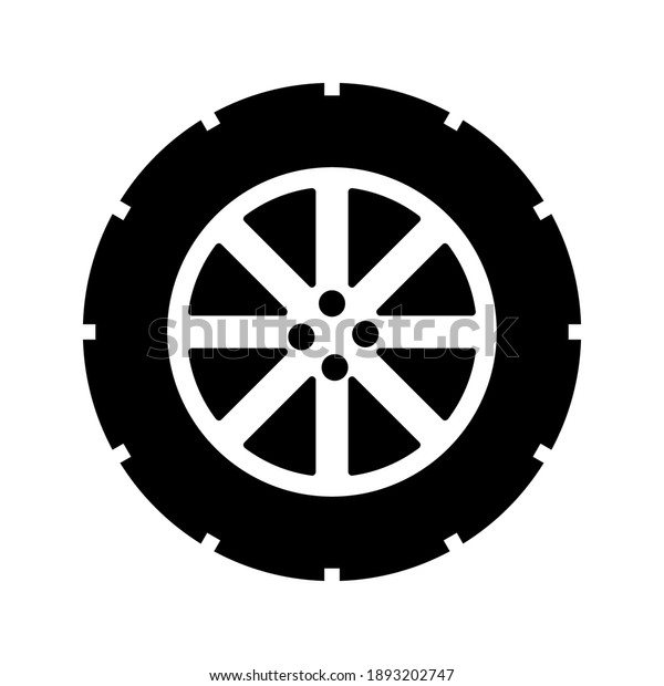 Tire Icon On White Background Color Stock Vector (Royalty Free ...