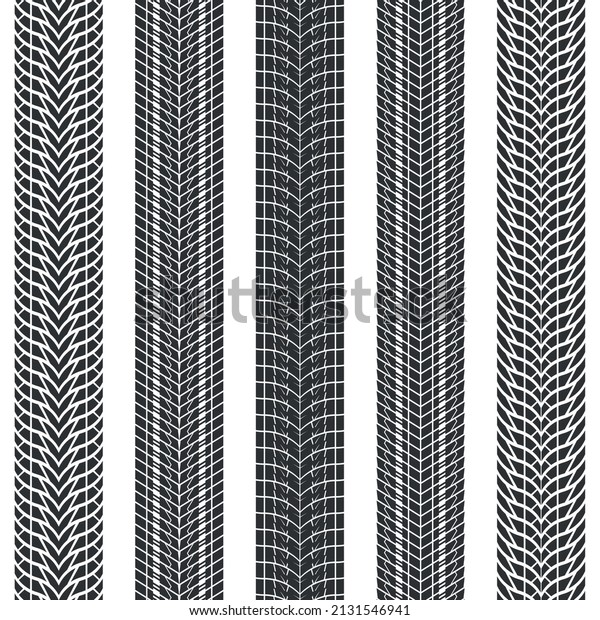 Tire Print Mark Vector Collection Stock Vector (Royalty Free ...