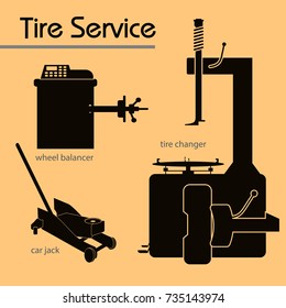 Tire Service Icon Pack Stock Vector (Royalty Free) 735143974 | Shutterstock