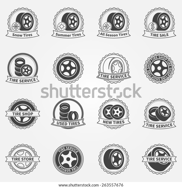 Tire Service Tire Shop Emblems Logos Stock Vector (Royalty Free ...