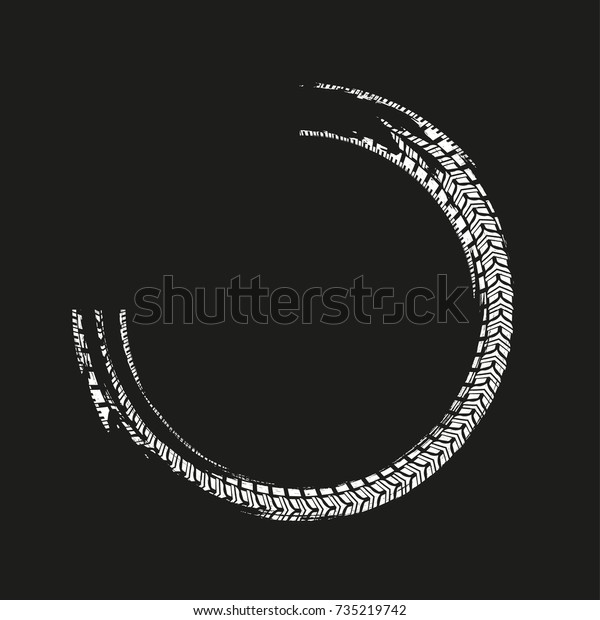Tire Track Circle Grunge Frame Digital 库存矢量图（免版税）735219742 | Shutterstock
