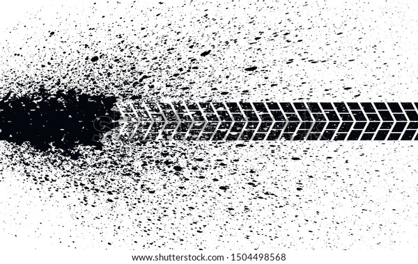 Tire Track Grunge Texture Spatter Dirt Stock Vector (Royalty Free ...