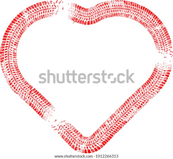 Tire Tracks Heart Form Car Thread Stock Vector (Royalty Free ...
