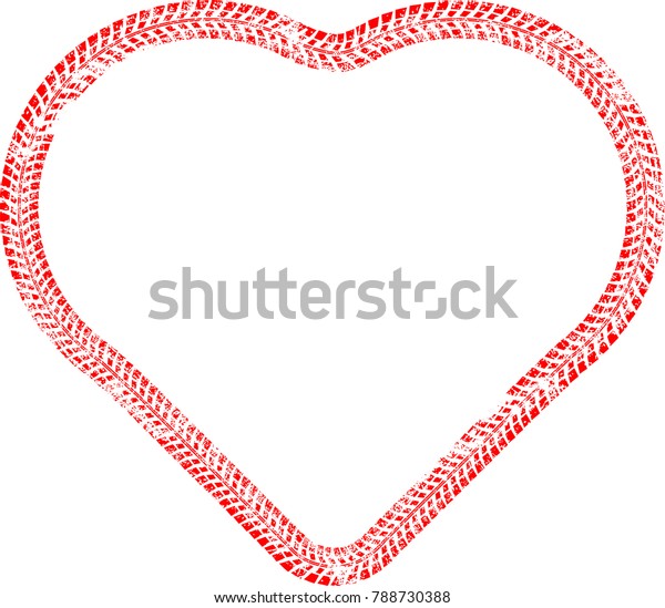 Tire Tracks Heart Form Car Thread Stock Vector (Royalty Free) 788730388 ...