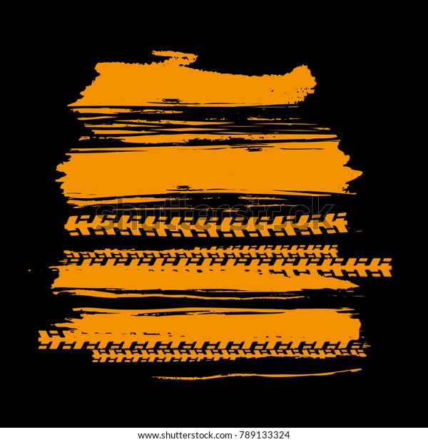 Tire Tracks Print Texture Horizontal Grunge Stock Vector (Royalty Free ...