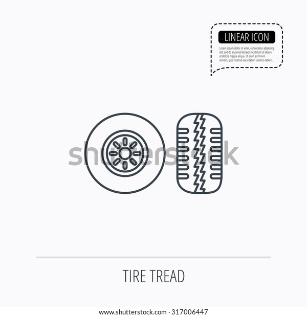 Tire Tread Icon Car Wheel Sign Stock Vector (Royalty Free) 317006447 ...