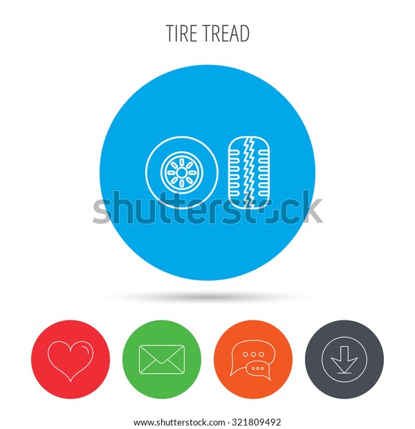 Tire Tread Icon Car Wheel Sign Stock Vector (Royalty Free) 321809492 ...