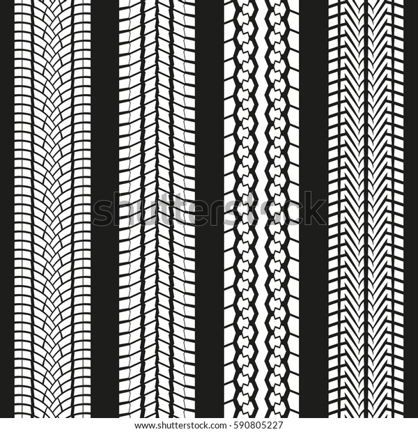Tire Tread Set Tyre Marks Background Stock Vector (Royalty Free ...