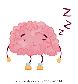 Tired Cartoon Brain Vector Illustration On Stock Vector (Royalty Free ...