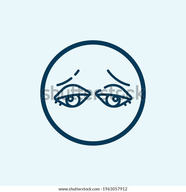 Tired Eyes Icon Cartoon Tired Eyes Stock Vector (Royalty Free ...
