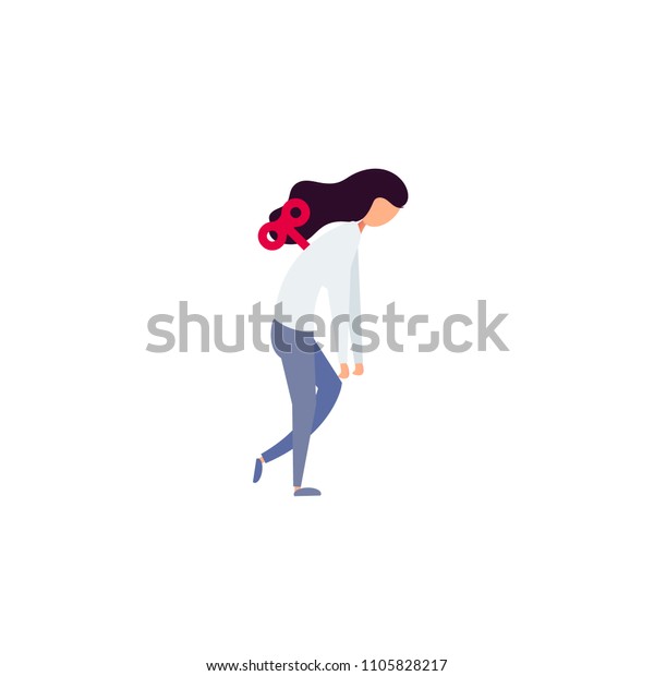 Tired Girl Concept Art Vector Illustration Stock Vector (Royalty Free ...