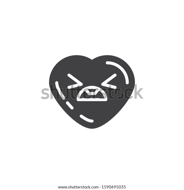 Tired Heart Face Emoji Vector Icon Stock Vector (Royalty Free ...