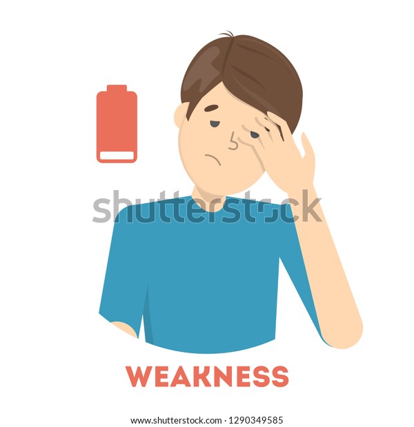 Tired Man Lack Energy Weak Exhausted 스톡 벡터(로열티 프리) 1290349585