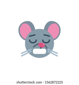Crying Mouse Face Emoji Flat Icon: vetor stock (livre de direitos ...