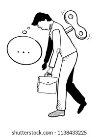 Tired Worker Drawing Stock Vector (Royalty Free) 1138433225 | Shutterstock