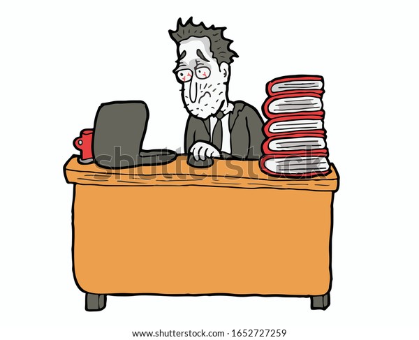 Tired Working Cartoon Vector Illustration Stock Vector (Royalty Free ...