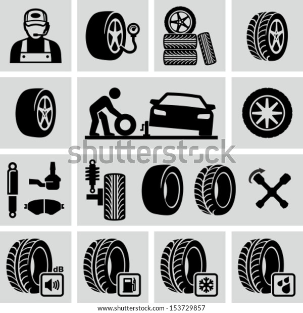 Tires Icon Stock Vector (Royalty Free) 153729857