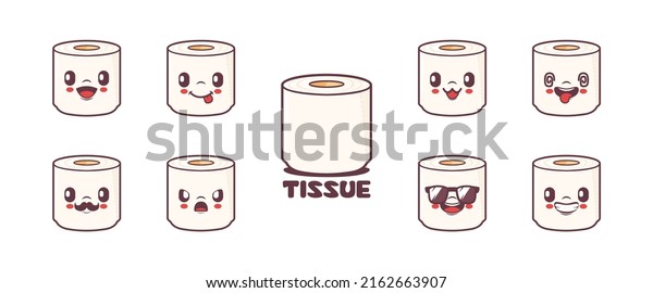 Stock vektor „Tissue Cartoon Vector Illustration Symbols Emoticons ...