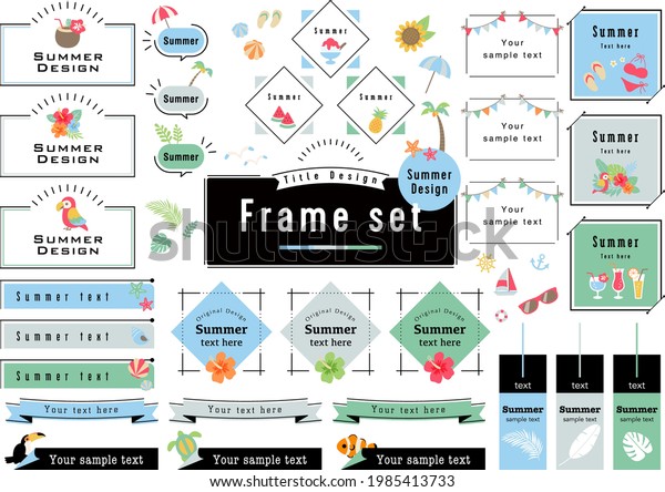 Title Design Frame Set Summer Design Stock Vector (Royalty Free) 1985413733
