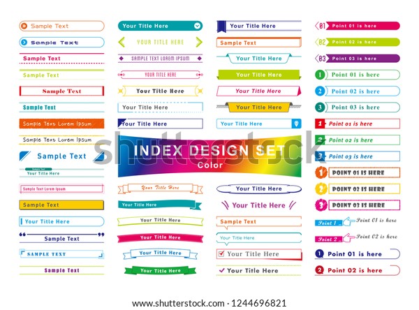 Title Index Tmplete Set Color Stock Vector (Royalty Free) 1244696821