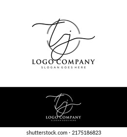 Tj Initial Letters Handwriting Signature Logo Stock Vector (Royalty ...