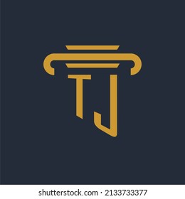 Tj Initial Logo Monogram Pillar Icon Stock Vector (Royalty Free ...