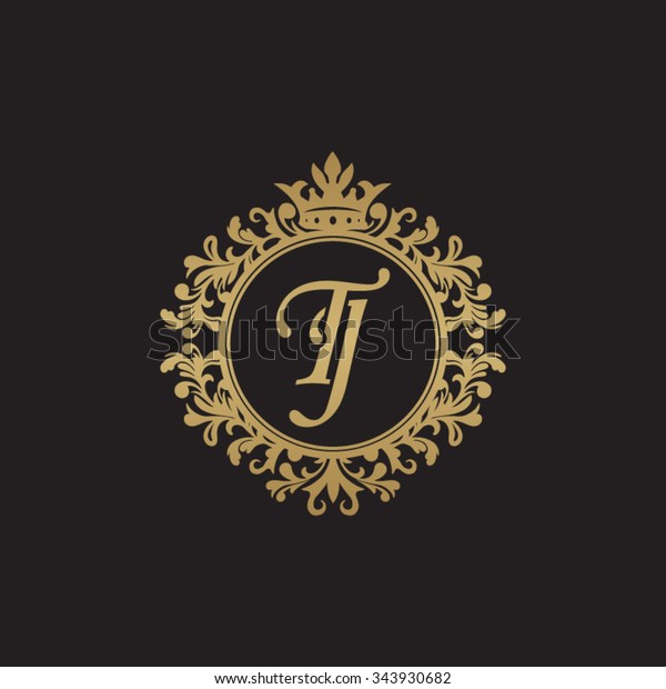 Tj Initial Luxury Ornament Monogram Logo Stock Vector (Royalty Free ...