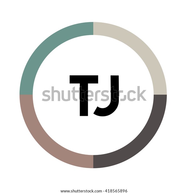Tj Letters Four Colors Abstract Background Stock Vector (Royalty Free ...