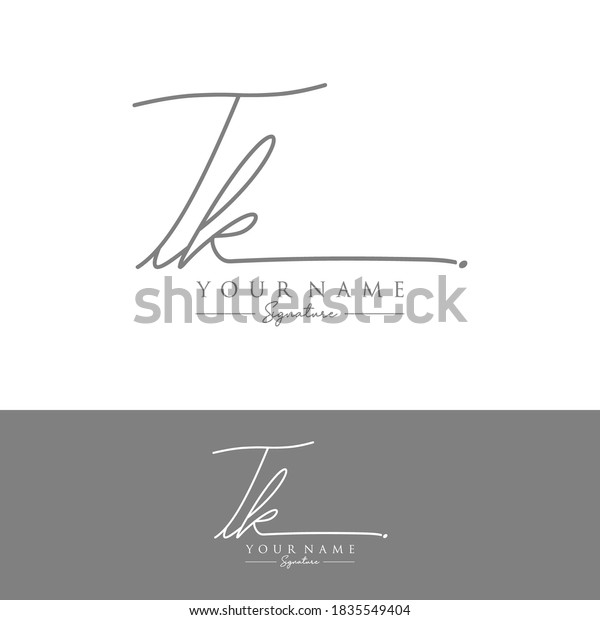 Tk Initial Letter Handwriting Signature Logo Stock Vector (Royalty Free ...