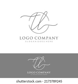 Tl Initial Letters Handwriting Signature Logo Stock Vector (Royalty ...