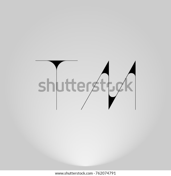 Tm Black Thin Minimalist Logo Design Stock Vector (Royalty Free ...