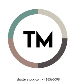 Tm Letters Four Colors Abstract Background Stock Vector (Royalty Free ...