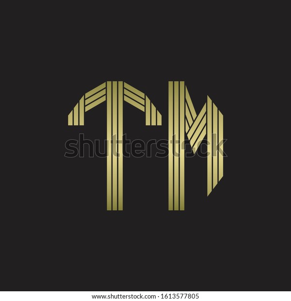 Tm Logo Monogram Outline Style Linked Stock Vector (Royalty Free ...