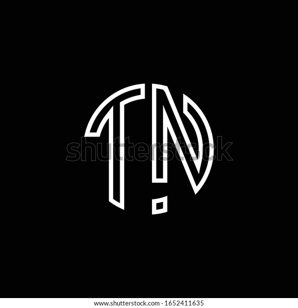 Tn Monogram Logo Circle Ribbon Style Stock Vector (Royalty Free) 1652411635