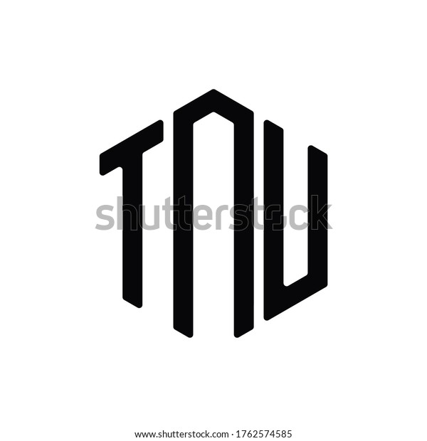 Tnu Letter Logo Design Polygon Rounded Stock Vector (Royalty Free ...