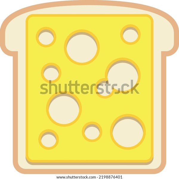 Toast Cheese Slice Sandwich Top View Stock Vector (Royalty Free ...