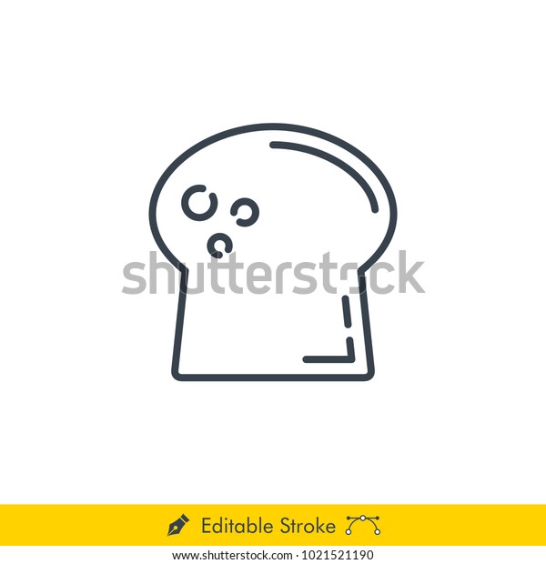 Toast Icon Vector Line Stroke Design Stock Vector (Royalty Free ...