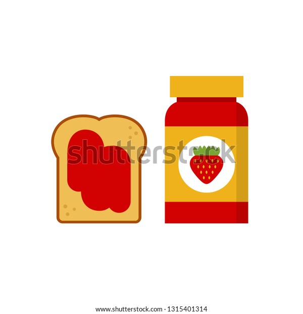 Toast Strawberry Jam Icons Stock Vector (Royalty Free) 1315401314 ...