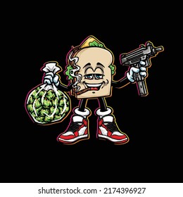 Toast Vector Hold Gun Weed Nug Stock Vector (Royalty Free) 2174396927 ...