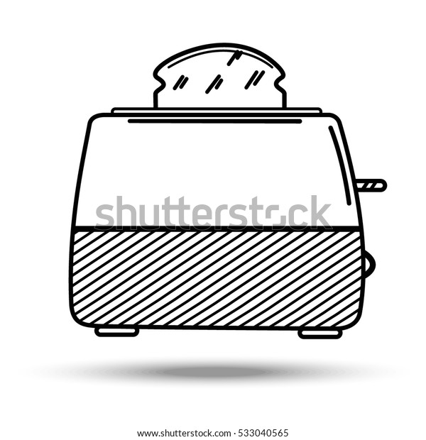 Toaster Line Art Style Illustration On Stock Vector (Royalty Free ...