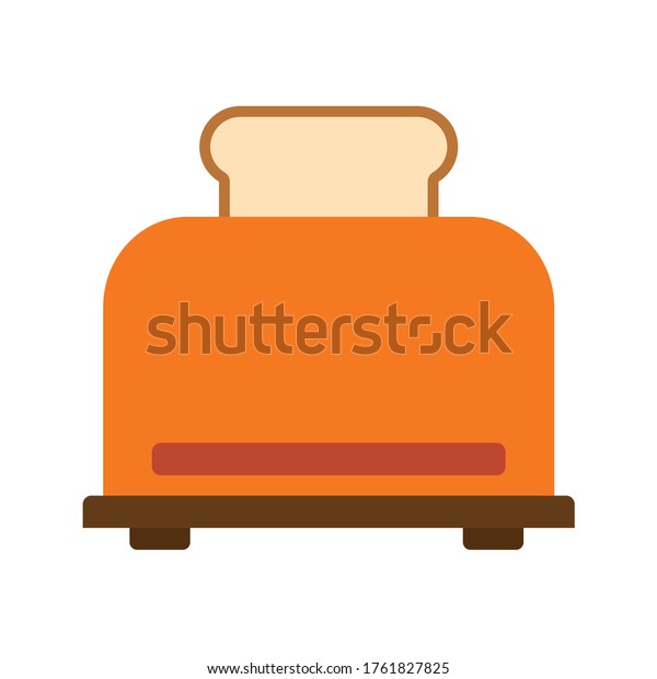 Toaster Simple Design Isolated On White Stock Vector (Royalty Free ...
