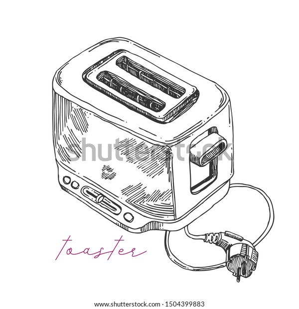 Toaster Sketch Vector Illustration Hand Drawn Stock Vector (Royalty ...