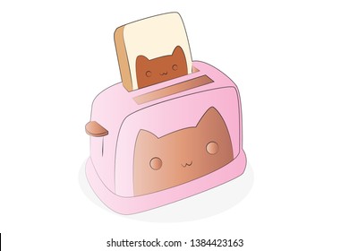 Toasts Flying Out Toaster Isolated On Stock Vector (Royalty Free ...